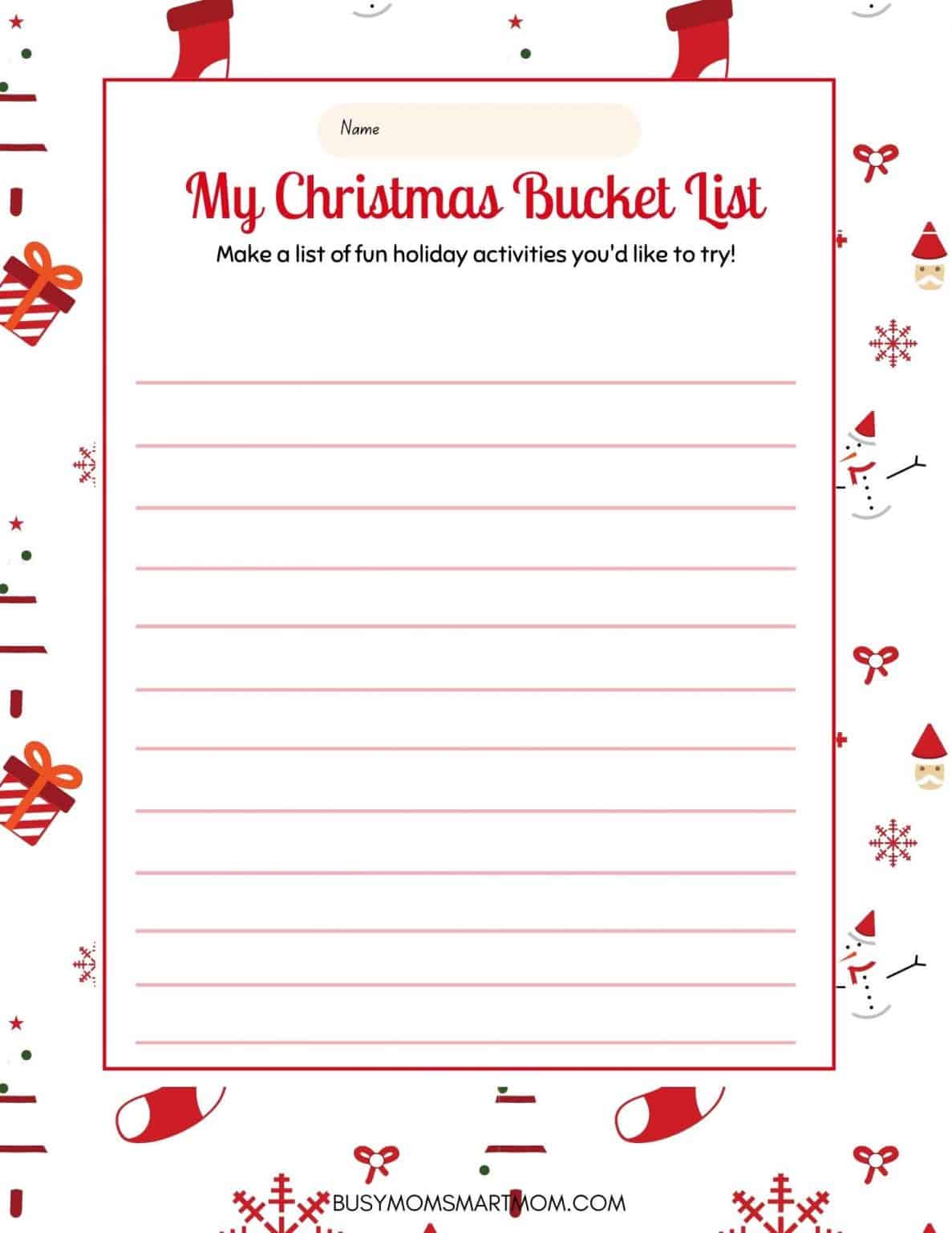 Ultimate Christmas Bucket List ( 50 Fun Holiday Activities + Free ...