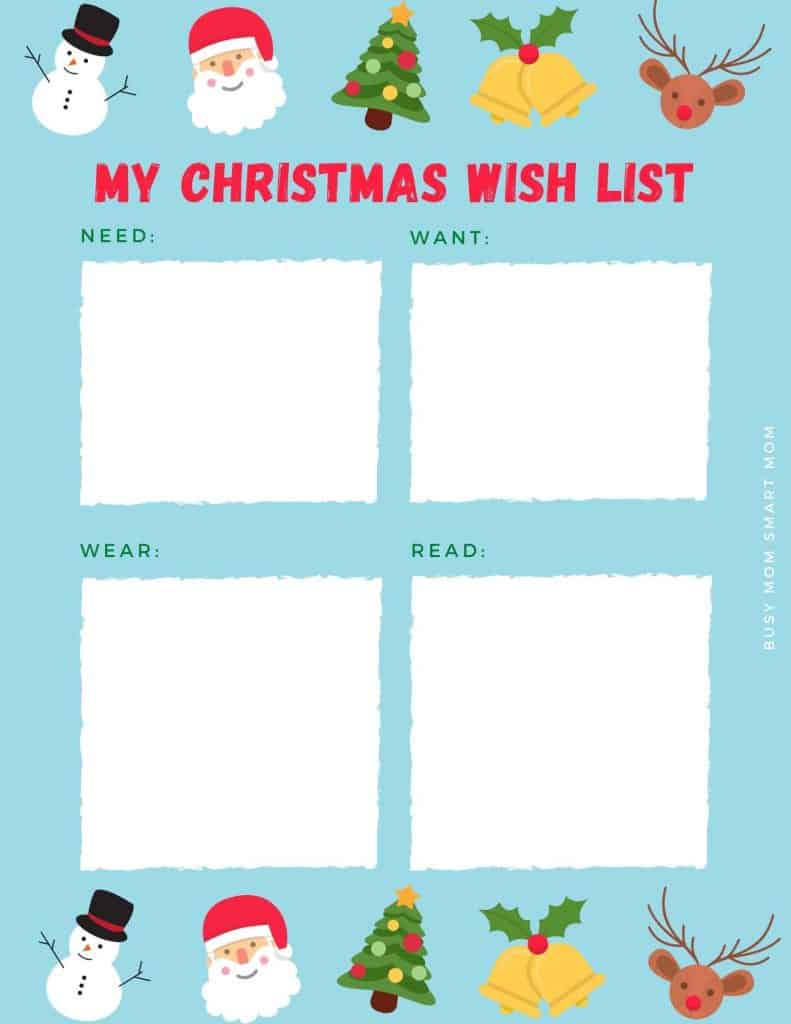 Christmas Wish List Printable 4 Free Santa Wish List Templates For