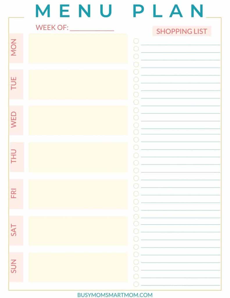 Fillable And Printable Meal Plan Meal Planner Template Instant Digital 