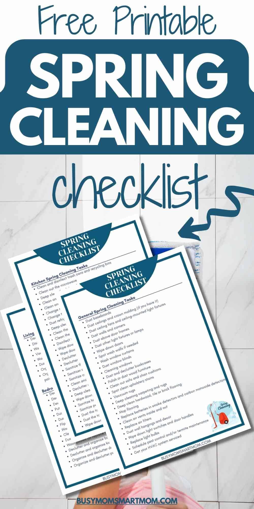 Printable Spring Cleaning Checklist 2023 (Easy Free Download!) - Busy ...